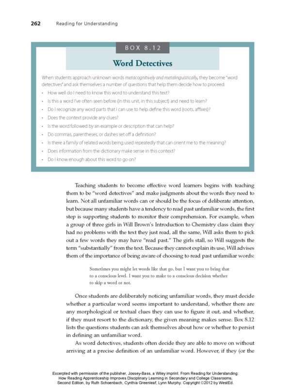 Word Detective Bookmark – Reading Apprenticeship