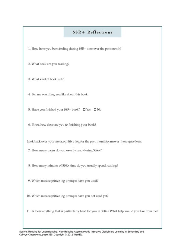 SSR+ Reflections – Reading Apprenticeship